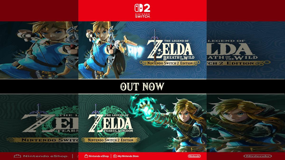 Nintendo Switch 2 Editions of Zelda Breath of the Wild and Tears of the ...
