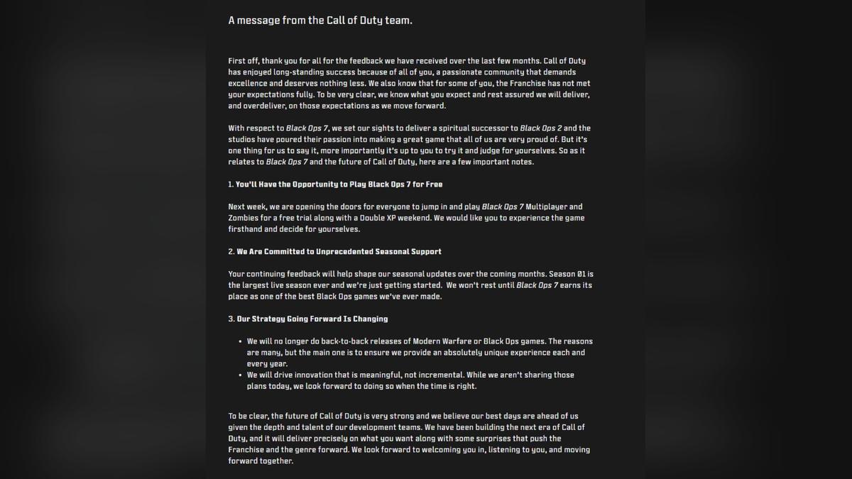 Call of Duty Shakes Up Release Schedule, No More Back-to-Back Modern ...